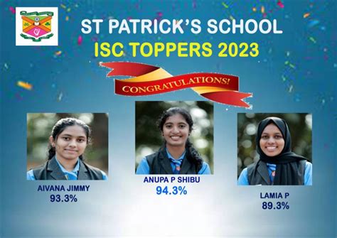 ICSE ISC RESULTS 2023 St Patricks Babe