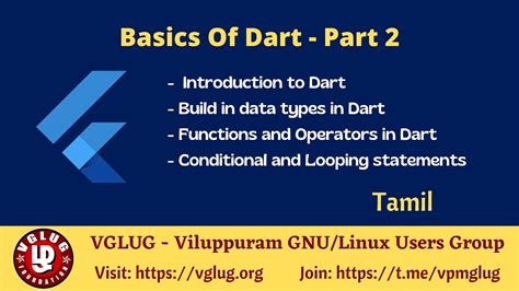 Basics Of DART DART Introduction Tamil Flutter Tutorial Part 2