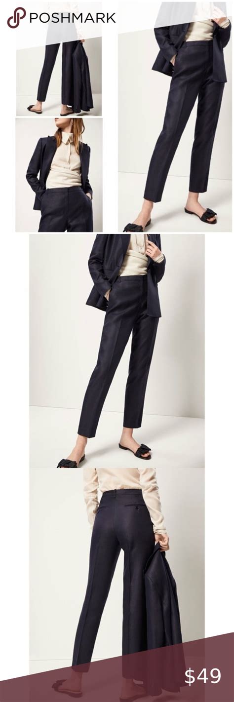 Massimo Dutti 100 Linen High Rise Trouser Pant 4