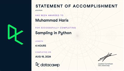 Muhammad Haris On Linkedin Datascience Python Sampling Datacamp Continuouslearning