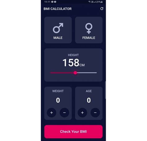 A Simply Bmi Calculator With Best Use Of Ui Ux And Animation
