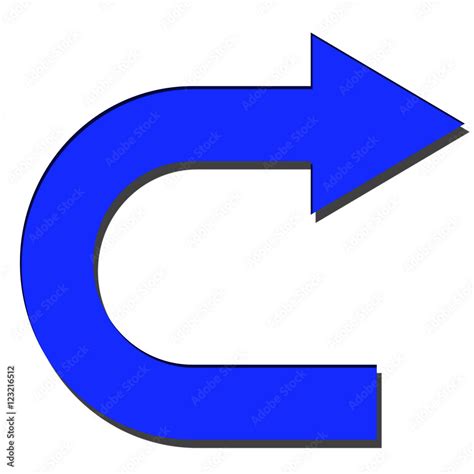 左から右に曲がる矢印のイラスト 青 Ilustración De Stock Adobe Stock