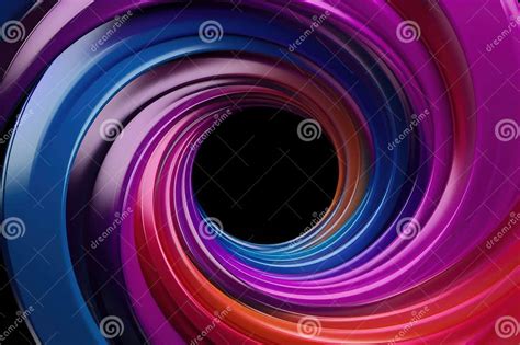 Spiralling 3d Designs With Colourful Line Patterns Stock Illustration