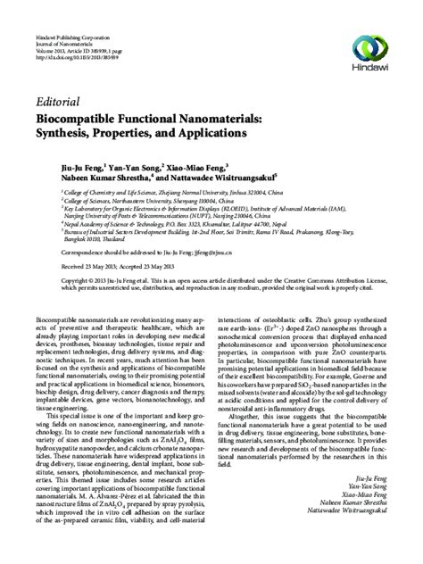 Biocompatible Functional Nanomaterials Synthesis Properties And Applications