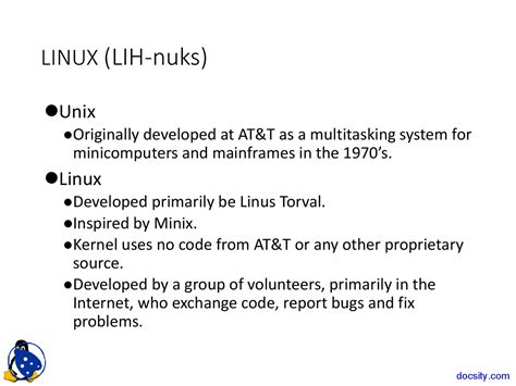 Introduction Linux Lecture Slides Docsity
