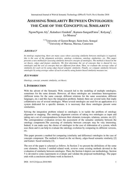 Assessing Similarity Between Ontologies The Case Of The Conceptual