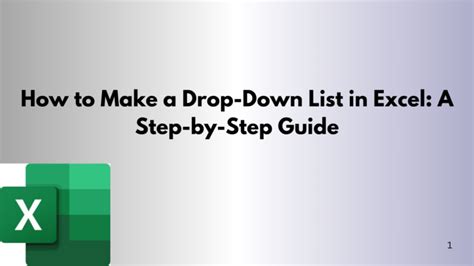 How To Make A Drop Down List In Excel A Step By Step Guide Basic Excel Tutorial