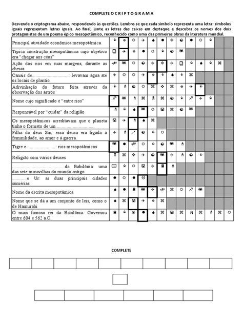 Criptograma Mesopotâmia Pdf Mesopotâmia Babilônia
