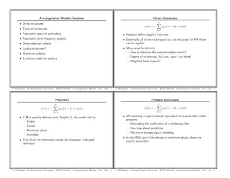 [ppt] Autoregressive Models Overview Direct Structures P Direct Powerpoint Presentation 981127