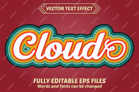 Premium Vector Cloud Text Effect