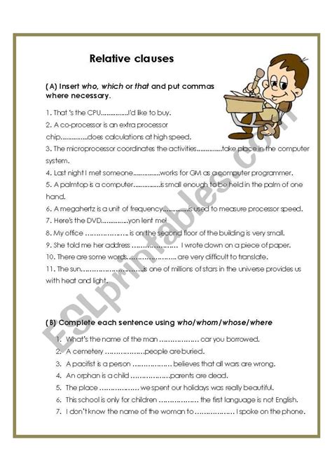 Relative Clauses Esl Worksheet By Ulala Relative Clauses Esl Worksheet By Ulala