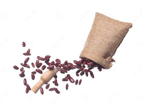 Red Bean Flying Explosion In Sack Bag Red Grain Beans Explode Abstract