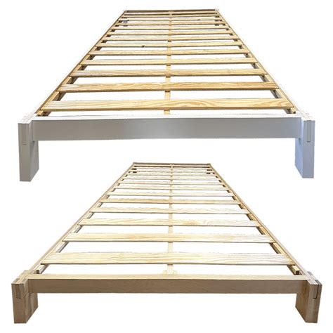 Wooden Bed Frame Natural Wood Slatted Platform Bed Frame