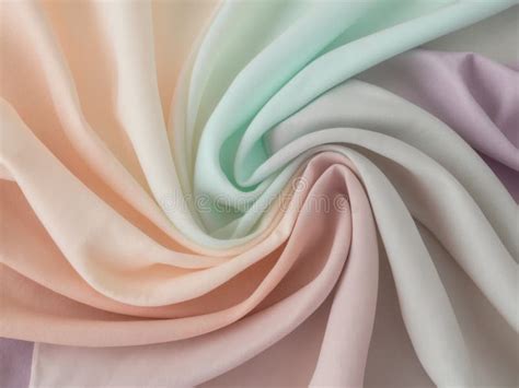 Pastel Colored Fabric Is Flowing Creating A Wavy Abstract Texture Stock Illustration