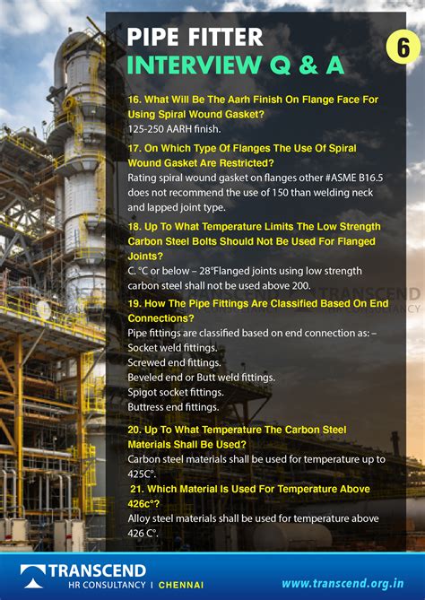 Pipe Fitter Interview Questions Answers O G Refinery Petrochemical