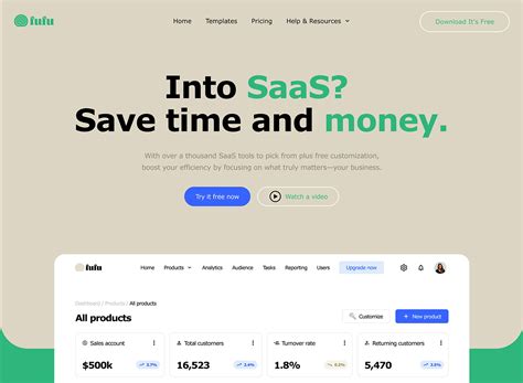 SaaS Page Behance