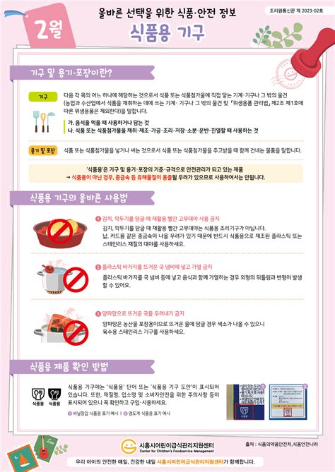 올바른 선택을 위한 식품•안전 정보 식품용 기구의 시흥시어린이•사회복지급식관리지원센터 Facebook