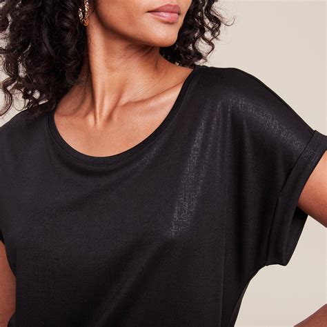 T Shirt Manches Courtes Noir Femme Bréal