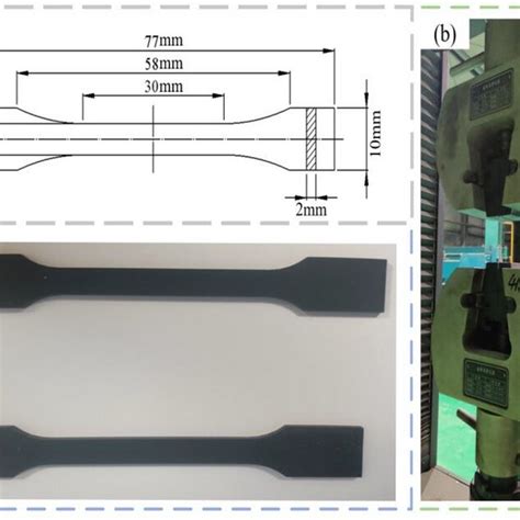 A Dimensions Of Stretching Parts B Tensile Testing C Test Pieces