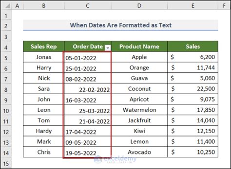 Fixed Excel Date Filter Not Working ExcelDemy