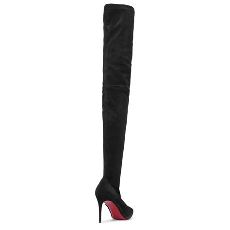 Christian Louboutin Kate Botta Alta 85 Black Suede Stretch Boots