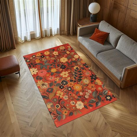 Colorful Floral Pattern Area Rug Living Room Unique And Vibrant Flower