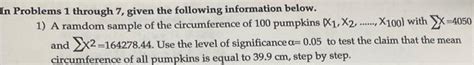 Solved Problems 1 Through 7 Given The Following Chegg Com
