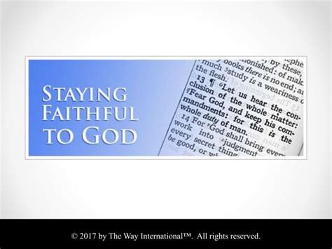 Staying Faithful To God Pptx