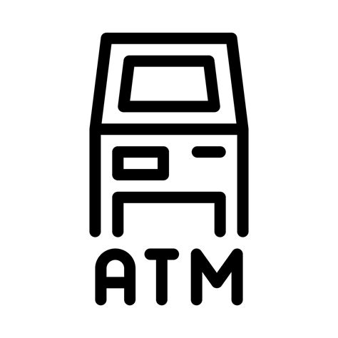 Atm Terminal Icon Vector Outline Illustration 17537932 Vector Art At