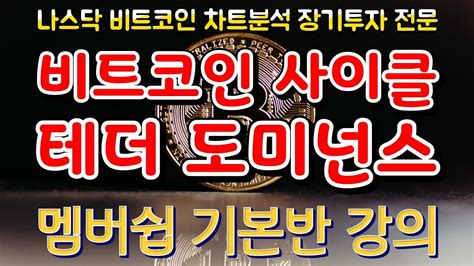 멤버쉽 기본반 강의 엘리어트파동을 이용한 비트코인4년 사이클 분석 테더도미넌스 차트분석 Youtube