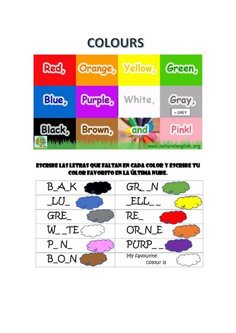 Colours Online Exercise For 2º Live Worksheets