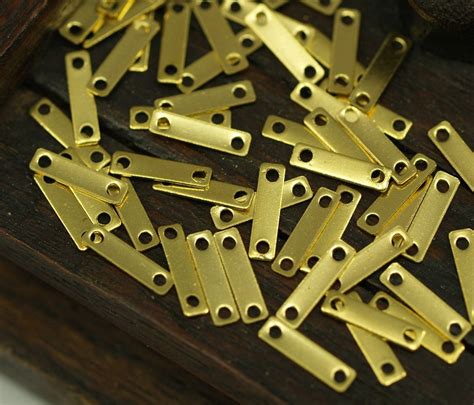 Brass Rectangle Connector 100 Raw Brass Rectangle Connectors Etsy