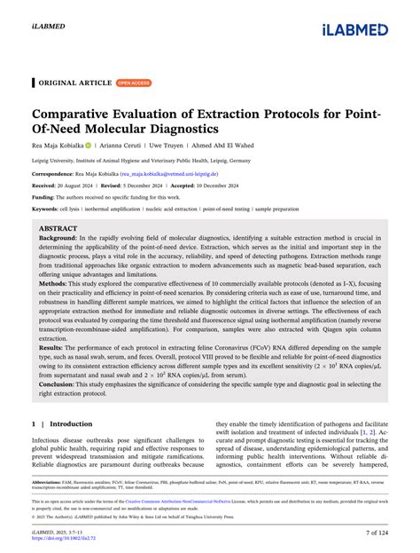 Pdf Comparative Evaluation Of Extraction Protocols For Point‐of‐need
