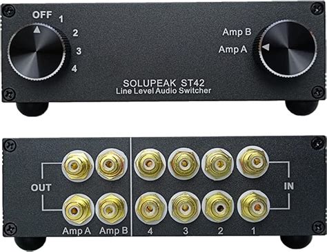Amazon Com SOLUPEAK ST Way RCA Audio Switch Source Signal Input Switcher Selector Splitter