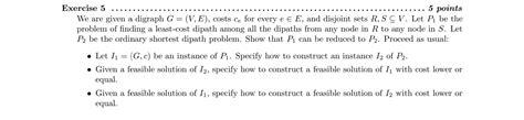 Exercise 5 5 Points We Are Given A Digraph G V