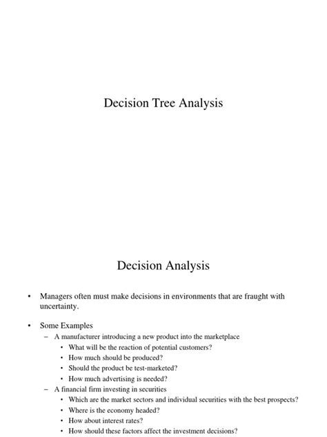 2023 3 Decision Tree Analysis Pdf Expected Value Mathematical And Quantitative Methods