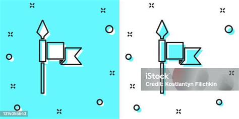 녹색과 흰색 배경에 고립 된 검은 줄 중세 창 아이콘 중세 무기 임의동적 모양 벡터 가능성에 대한 스톡 벡터 아트 및 기타 이미지 가능성 강철 고대의 Istock