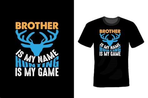 사냥 T 셔츠 디자인 타이포그래피 빈티지 프리미엄 벡터