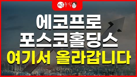 에코프로포스코홀딩스 여기서 올라갑니다 Youtube