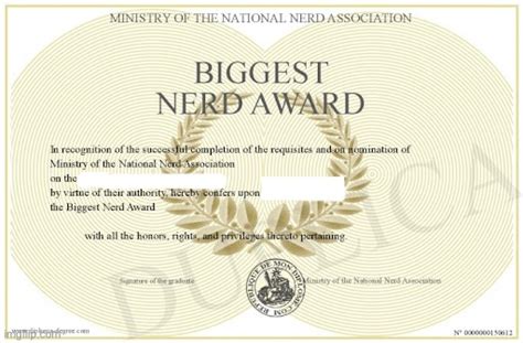 Biggest Nerd Award Blank Template Imgflip