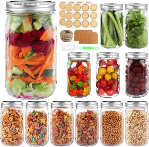 Gling [1 Count 64 Oz Wide Mouth Glass Mason Jars With