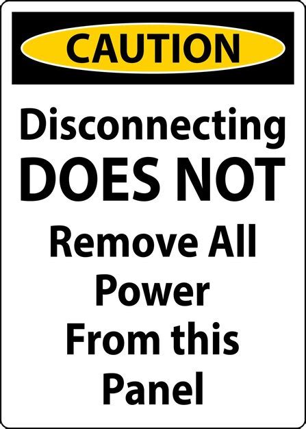 Premium Vector Caution Disconnecting Does Not Remove All Power From