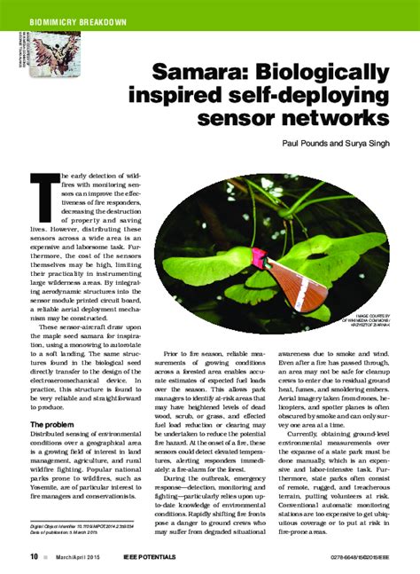 Pdf Samara Biologically Inspired Self Deploying Sensor Networks