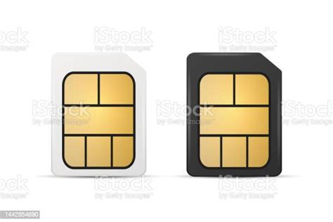 벡터 3d 현실적인 흰색과 검은 색 플라스틱 마이크로 Sim 카드 템플릿 세트 격리 모형 브랜딩을 위한 마이크로 Sim 카드의 디자인 템플릿입니다 전면 모습 3차원 형태에