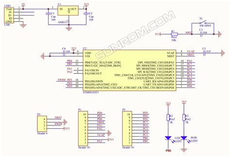 STM8 Dev Board - STM8S103F3 [4731] : Sunrom Electronics