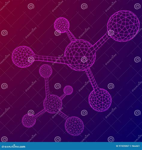 Wireframe Mesh Molecule Stock Vector Illustration Of Medical 97425067