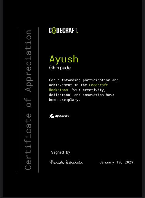 Codecraft Hackathon Innovation Ayush Ghorpade