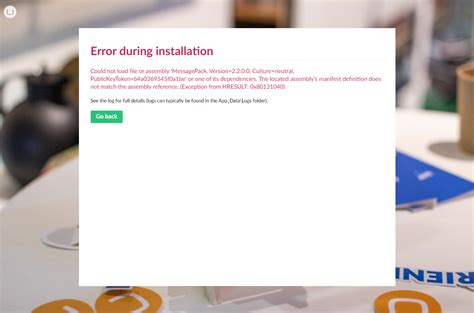 815 Rc Install Fails Could Not Load Assembly Messagepack · Issue 10587 · Umbraco