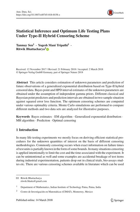 Pdf Statistical Inference And Optimum Life Testing Plans Under Type Ii Hybrid Censoring Scheme