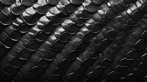 Black Texture Of Python Skin Leather Background With Natural Pattern Of Scales Premium Ai